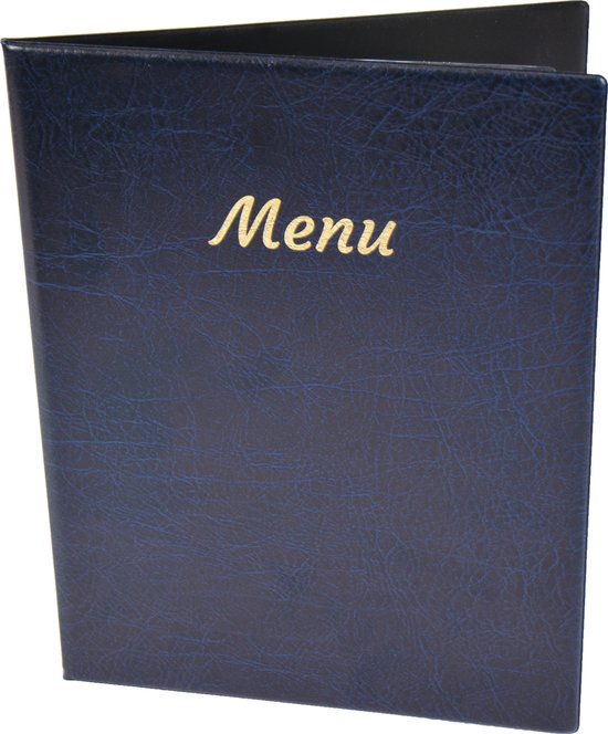 Maran Menucards – Bobbi A4 Blauw - menumap – 1 stuks – handgemaakt in ...