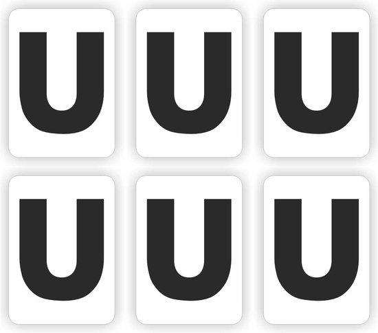 Plakletter U, set 6 stickers | bol