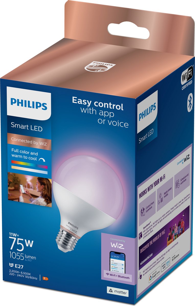 Philips Smart LED Globe - Slimme LED-Verlichting - Gekleurd en Wit ...