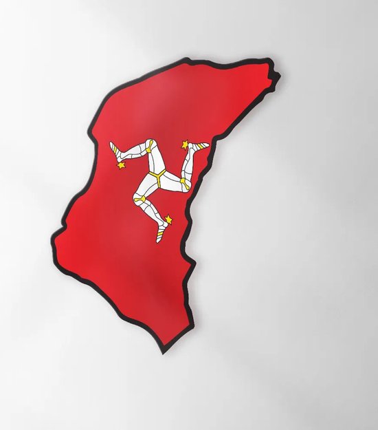 Circuit Sticker Met Vlag Isle Of Man - Set van 2 Stickers - 10 cm breed ...