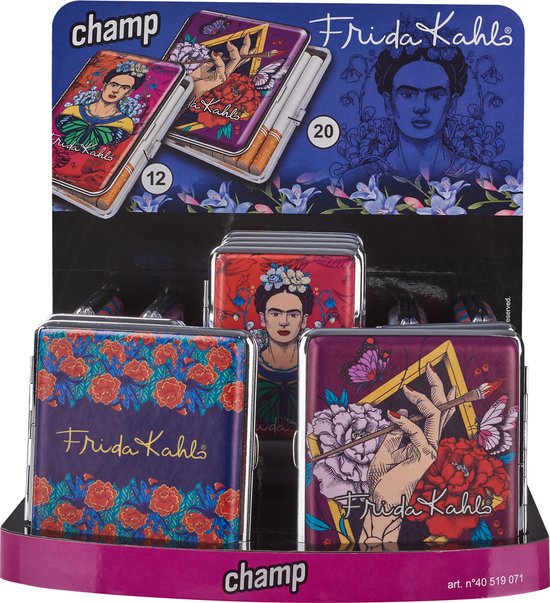 Boîte à cigarettes Frida Kahlo - Métal Bleu & Noir - 16 Cigarettes ...