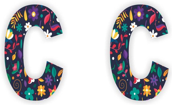 Plakletter C. stickers set van 2 stuks | bol