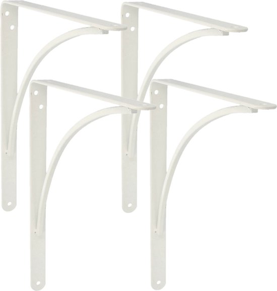 AMIG Plankdrager/planksteun van metaal - 4x - gelakt wit - H250 x B200 ...