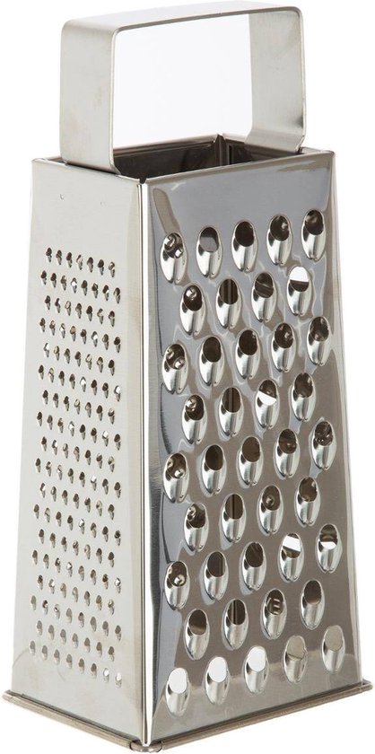 5Five keuken rasp met handvat - 4-zijdig - zilver - RVS - 11 x 8 x 24 ...