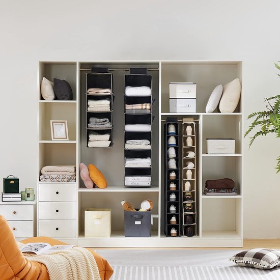 Organisateur de garde-robe à étagère suspendue Système d'organisation ...