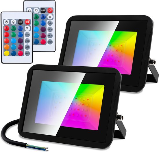 2X 30W RGB-schijnwerper Afstandsbediening RGB LED schijnwerper ...