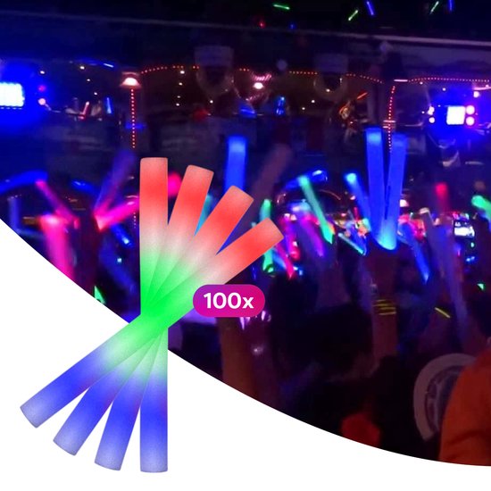 LED Foam Sticks Multicolor - 100 Stuks - Festival | bol