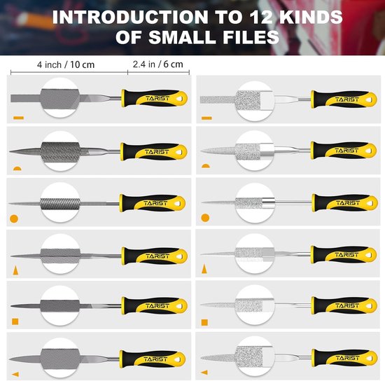 vijlenset metaal 17-delig met gereedschapstas, incl. 12 naaldvijlen, 4 ...