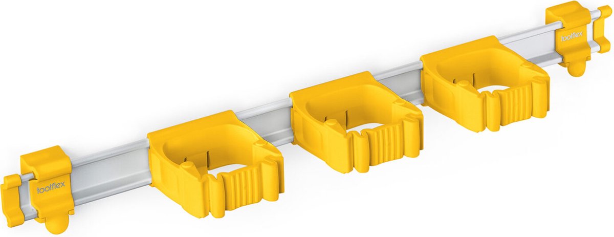 Toolflex One - Gereedschapsophangsysteem - 54 cm Aluminium Rail, Geel - 5 Flexibele... | bol