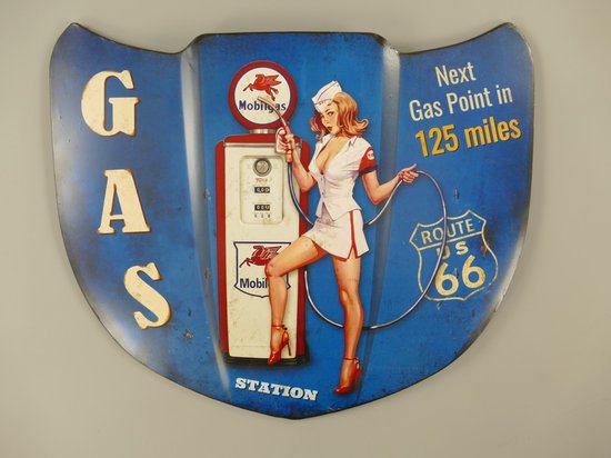 Wanddecoratie Route 66 Gasstation. Pinup | bol