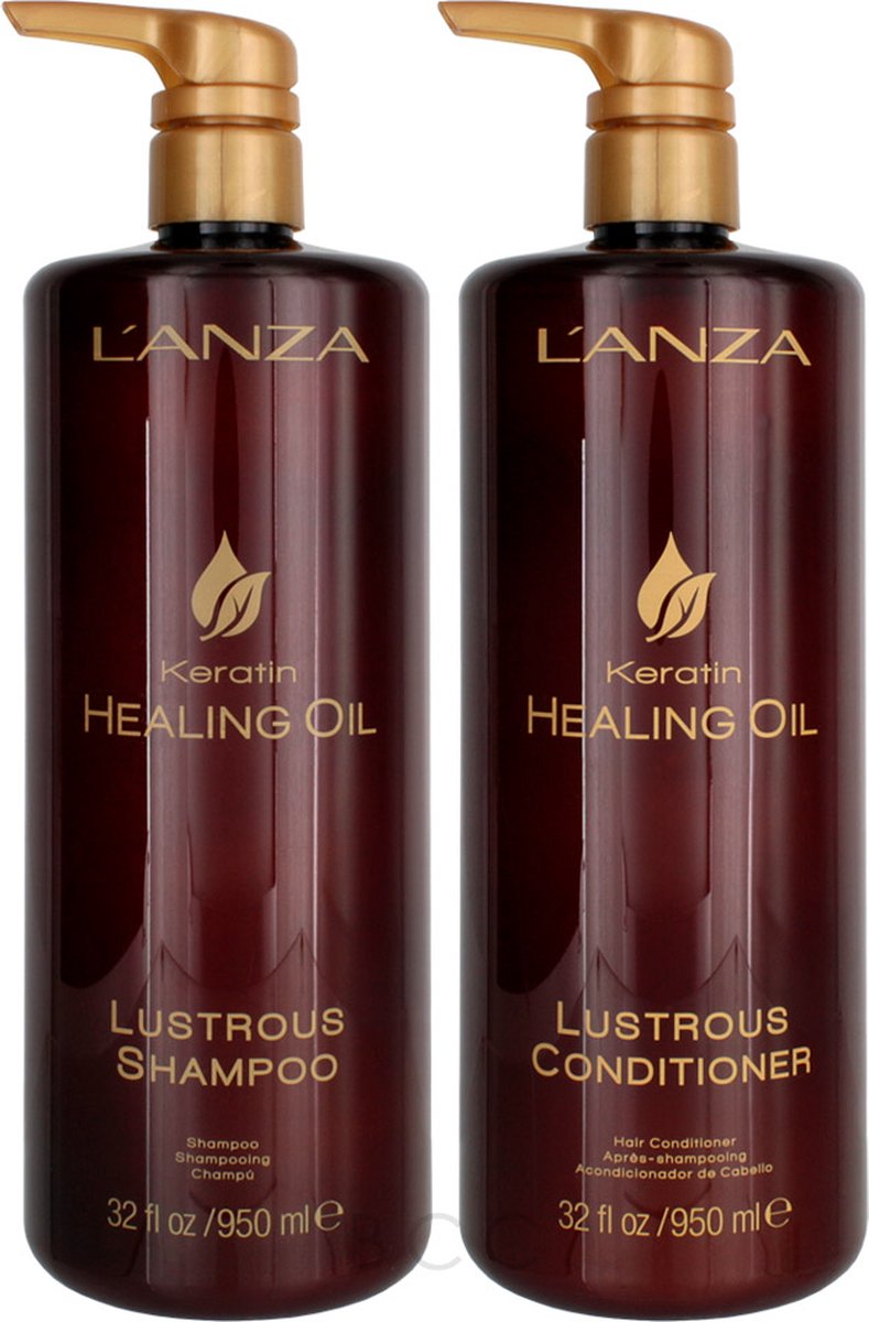 Lanza Keratin Healing Oil Lustrous Shampoo & Conditioner Set 32 oz ...