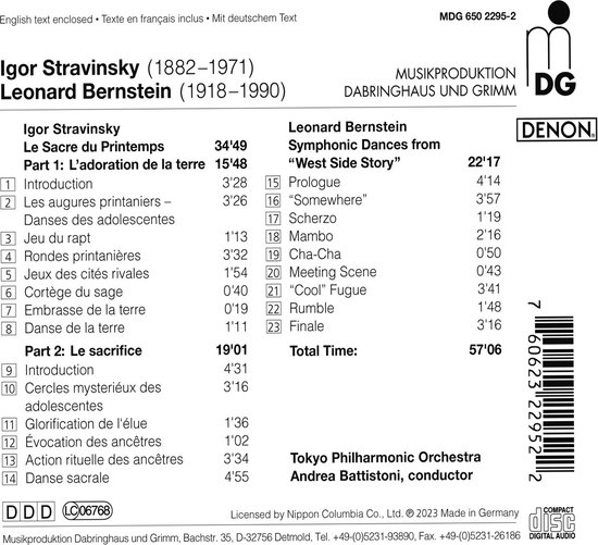 Tokyo Philharmonic Orchestra, Andrea Battistoni - Stravinsky: Le Sacre ...