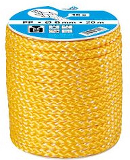 Dörner + Helmer 16-strengs gevlochten polypropyleen touw op een kleine ...