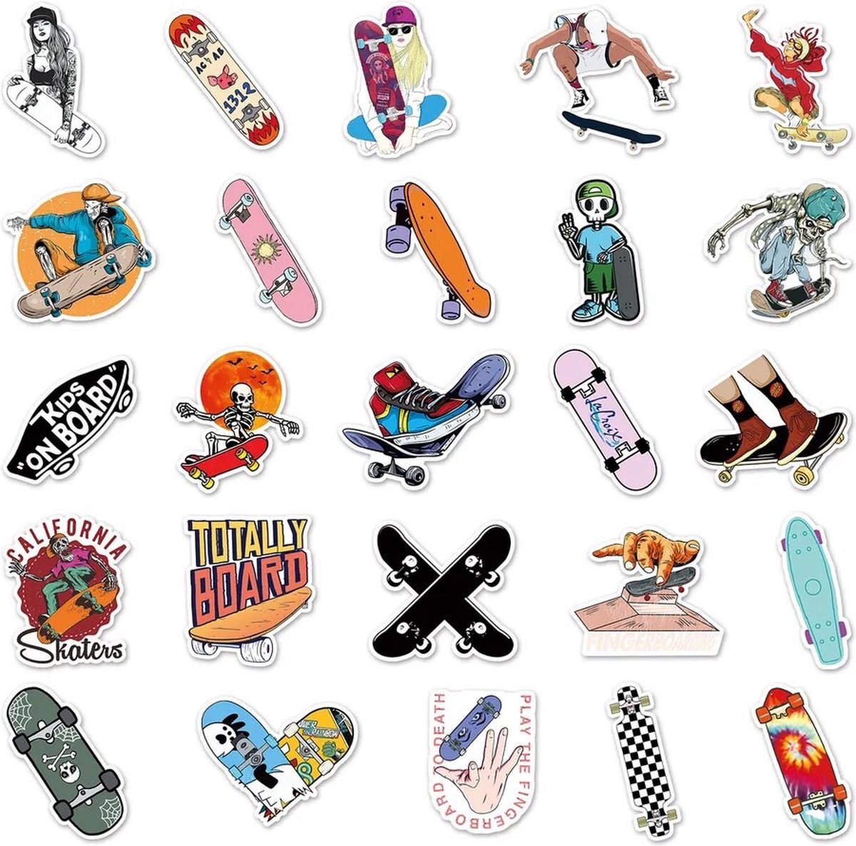 Skateboard Stickers 50 Stuks | Skater Stickers | Graffiti Stickers ...