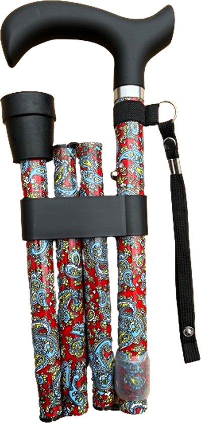 Wandelstok opvouwbaar Paisley met ergonomisch comfort handvat en ...