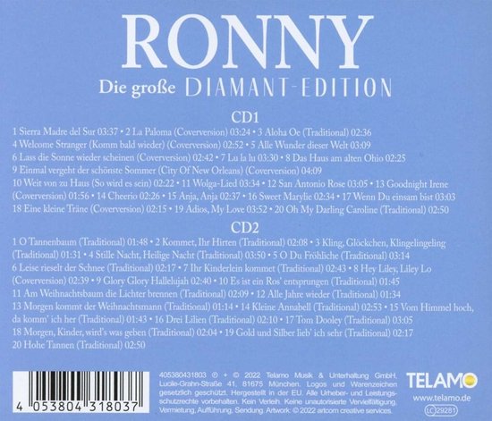 Ronny - Die Große Diamant-Edition (2 CD), Ronny | Muziek | bol