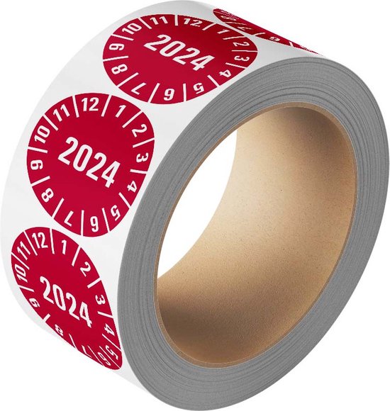 Keuringssticker met heel jaartal op rol 2024 40 mm - 580 per rol | bol