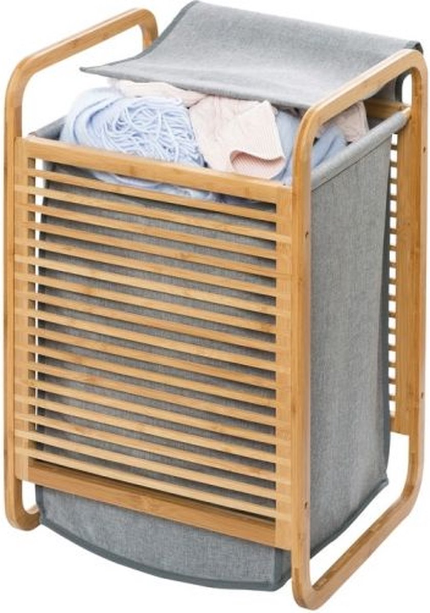Bamboe Wasmand YUKA - Grijs - Bamboe - 40 x 35.5 x 60 cm - 43 Liter ...