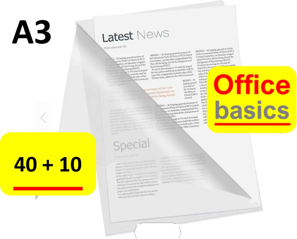 Insteekmap L-map A3 - Office Basics - PP - 40+10 GRATIS | bol.