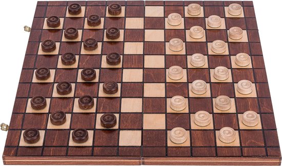 Dambord - Dambord met Damstenen - Familiespel - Damset - Schaakbord ...