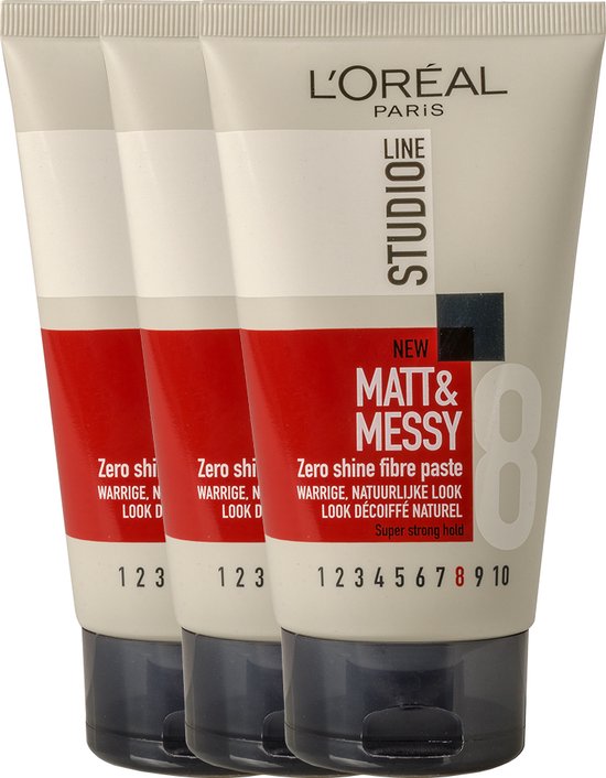 L'Oréal Paris Studio Line Matt & Messy Zero Shine Fibre Paste - 3 x ...