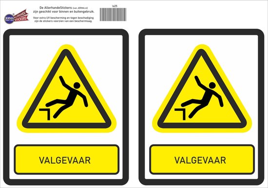 Valgevaar waarschuwing sticker. | bol