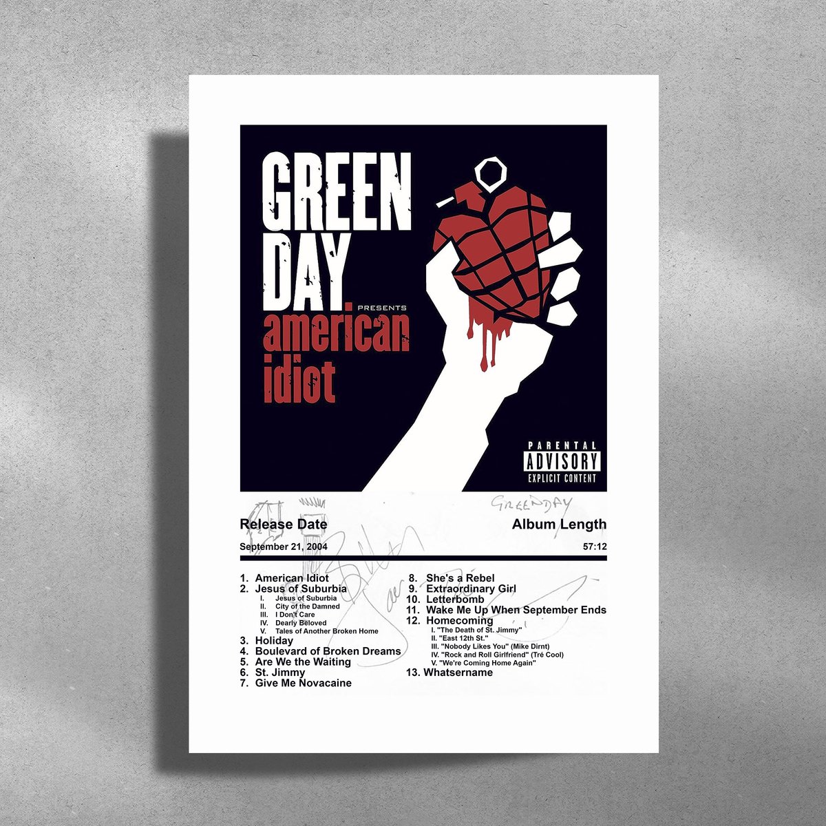 Green Day - American Idiot - Metalen Poster 30x40cm - album cover | bol