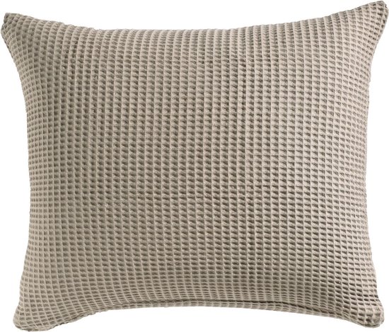 Heckettlane - Wafel kussensloop - 60x70 - Taupe Grey | bol