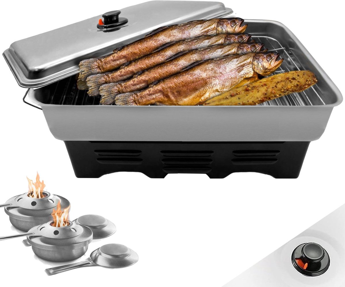 Eurocatch - RVS Tafelrookoven Deluxe - Tafelmodel - Rookoven ...