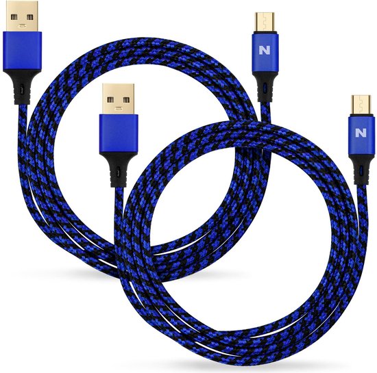 Nitho - Blauwe 4m USB Play & Charge Kabel voor PS4 | bol