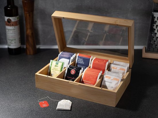 Premium theedoos van bamboe, FSC®-gecertificeerd, hoogwaardige theedoos ...