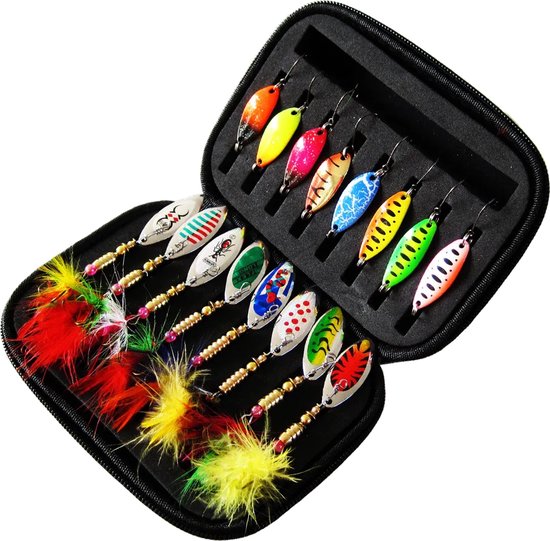 Kunstaas Roofvissen Assortiment 16-delig - Blinker set - Voor Snoek ...