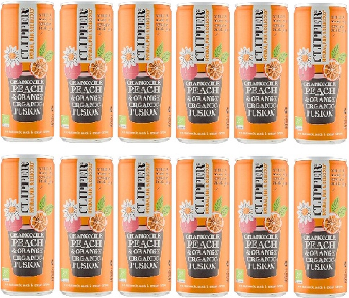 Clipper Infusion Peach Orange 12 canettes x 25 cl | bol