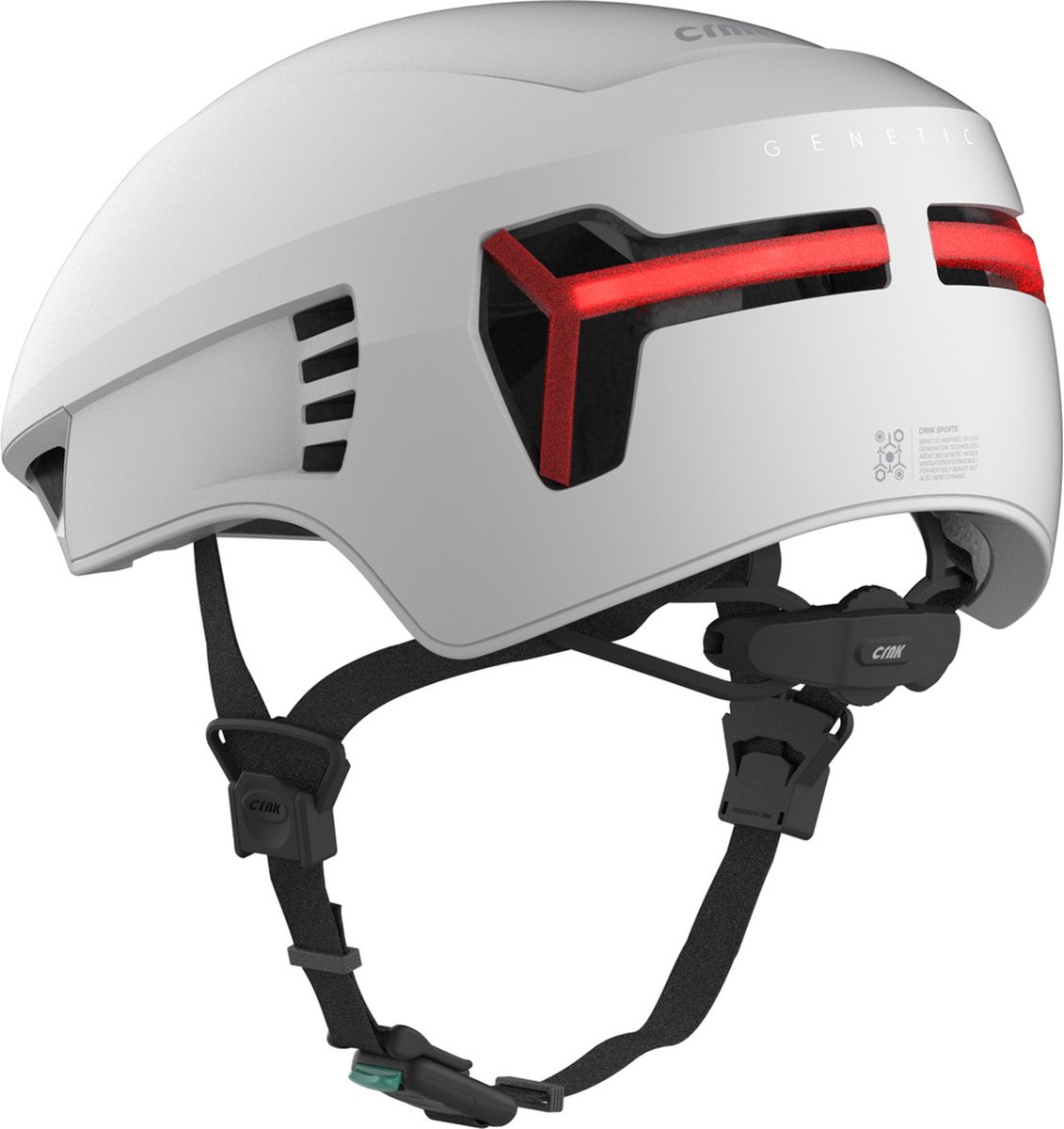 CRNK Genetic Alpha Bluetooth fietshelm met verlichting – Unisex – Wit ...