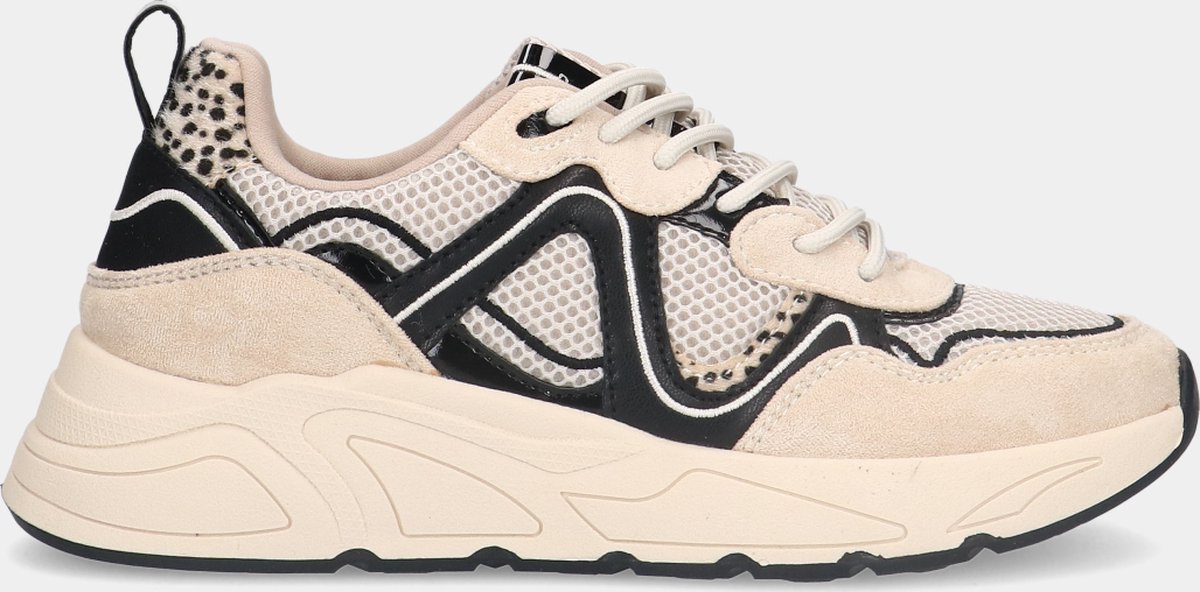 POSH by Poelman Beige/Black/Metallic dames sneakers | bol