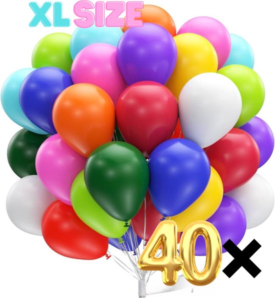 Gekleurde XL Ballonnen - 40 stuks - Feestversiering - 30cm - Geschikt ...