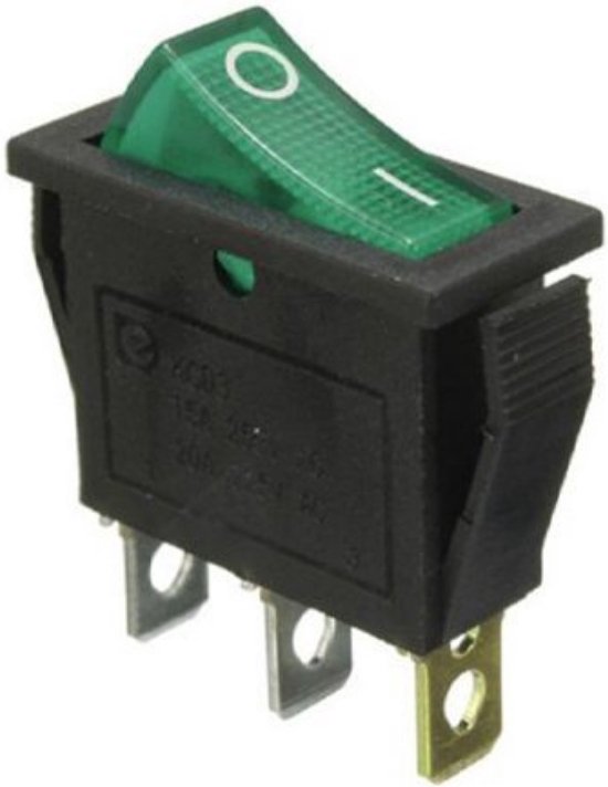Wipschakelaar KCD3-102 met opdruk - 3 pins - Rechthoek - 12V - Max. 20A ...