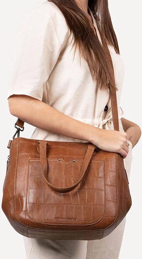 Cowboysbag - Big Croco Handbag Midvale Fawn | bol
