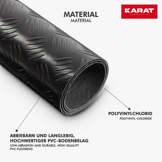karatcommercial Rubber loper - Rubbermat - Diamond Cut - 2 mm - Zwart ...