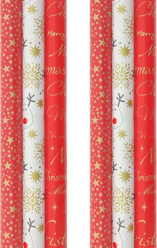 RED PASSION - cadeaupapier - kerstpapier inpakpapier voor kerst - 3 ...