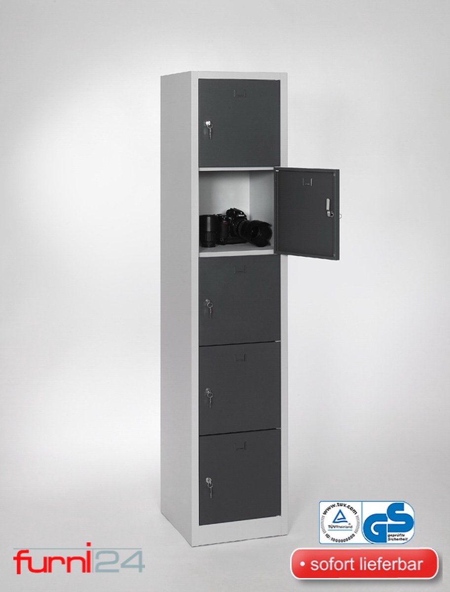 Furni24 Lockerkast locker waardevolle spullen locker 190 cm x 40 cm x ...