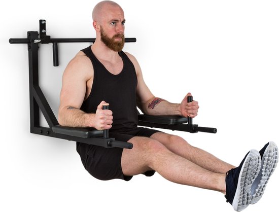 Bouncer multigym optrek- & dipstation 200kg staal zwart | bol