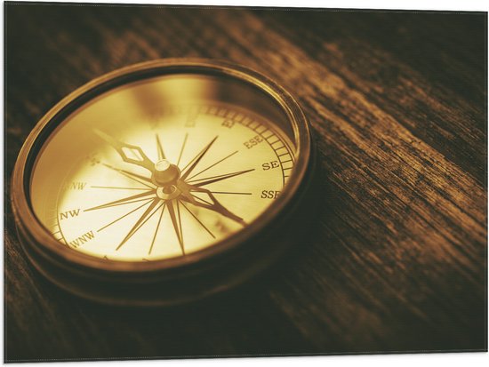 Vlag - Kompas - Noord - Oost - Zuid - West - Goud - Hout - Wijzers ...