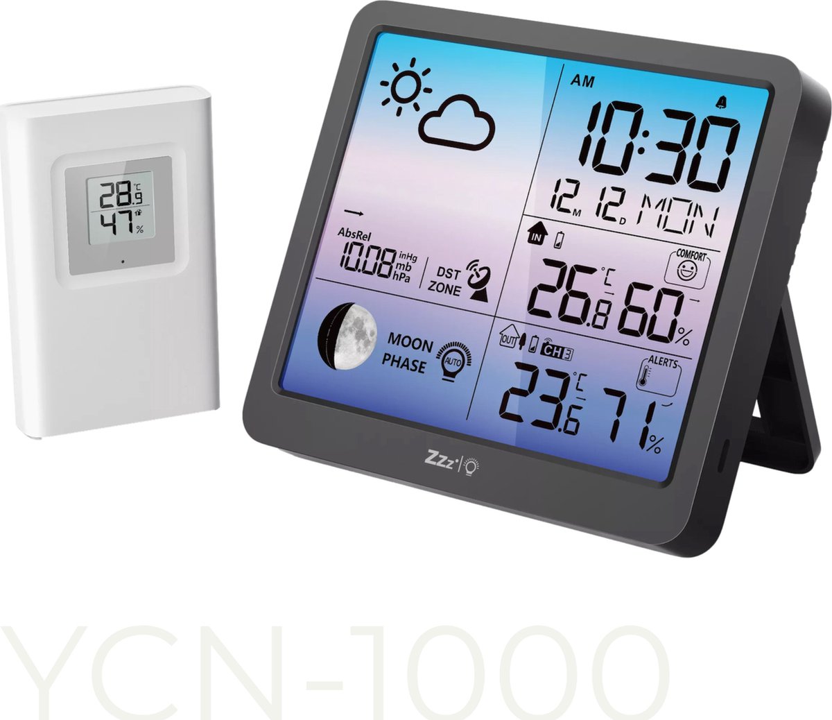 Yuconn Weerstation - Binnen en Buiten - Draadloos - Thermometer ...