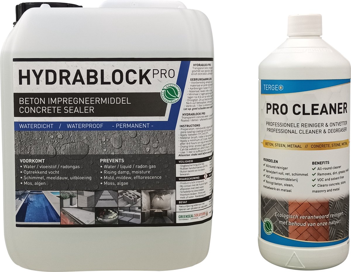 Hydrablock Pro 5Liter + 1Liter Tergeo Pro Cleaner- Beton ...