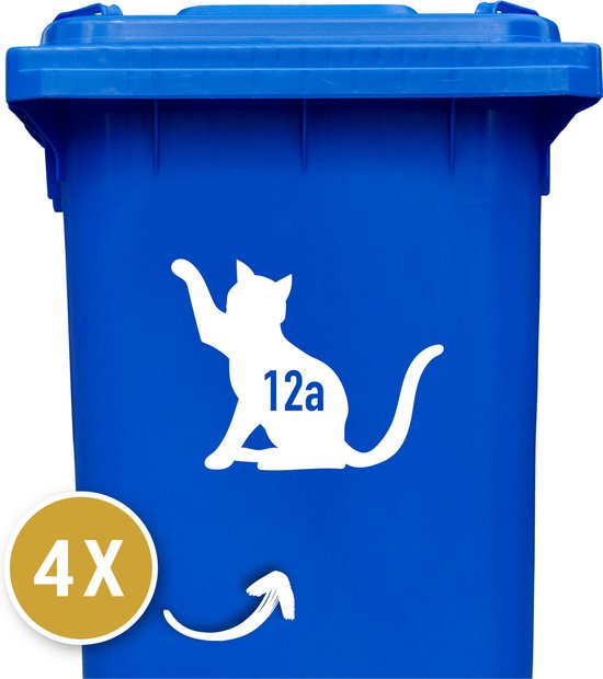 Kliko sticker voordeelset - 4 stuks - Kat speels - container sticker ...