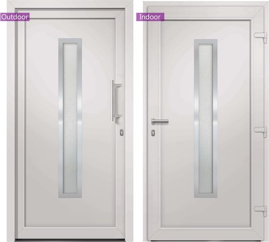 vidaXL Voordeur - PVC - 98 x 200 cm - Robuuste kwaliteit - Compleet met ...