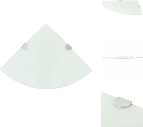 vidaXL Zwevend Hoekschap M - 25x25cm - Gehard glas - Wit - Wandsteun | bol