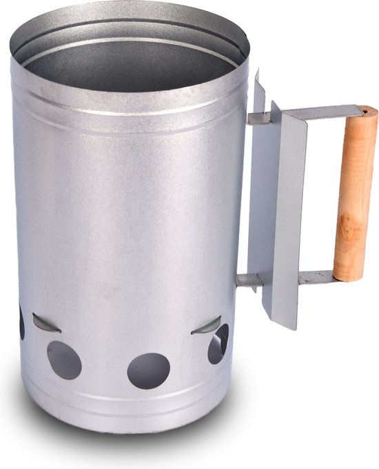 Efficiënte Houtskool Starter BBQ | Metaal met Houten Handvat | 27.5cm ...