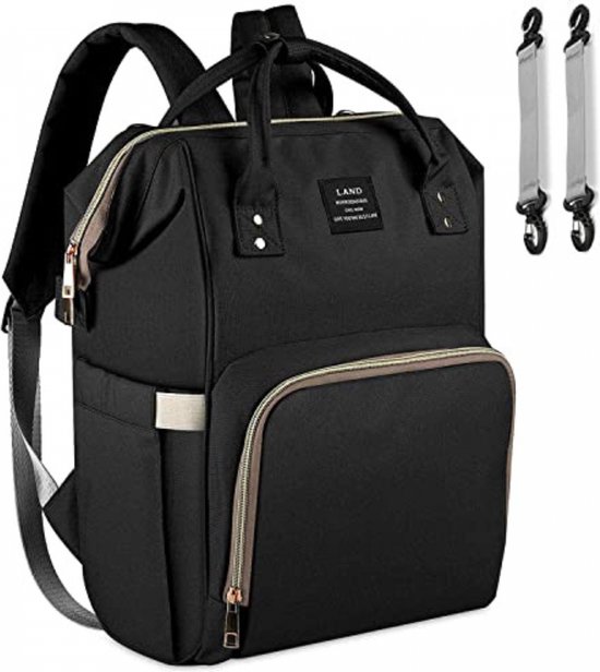 Herzberg HG-03190: Multifunctionele Mama Luier en Babyfles Tas - Zwart ...